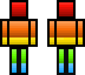 Rainbow outlined fade | Minecraft Skin