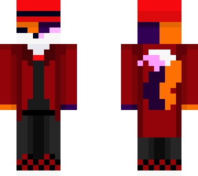 Ender Fox with red hat and jacket | Minecraft Skin