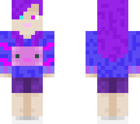 Axolotl Sweater W/ Purple Hair | Minecraft Skin