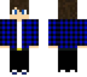 Blue checkered shirt boy | Minecraft Skin
