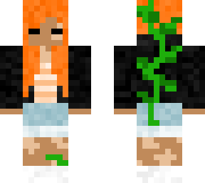 orange ginger vitiligo girl fruit vegetable plant food | Minecraft Skins