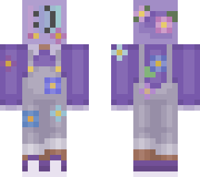 Purple TV Head w Flowers :) | Minecraft Skin