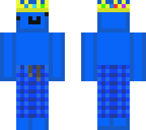 Blue derp with crown lol | Minecraft Skin