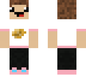 White potato shirt w/ pink trim | Minecraft Skin