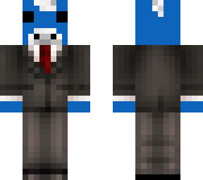Moobloom in a suit (blue) | Minecraft Skin