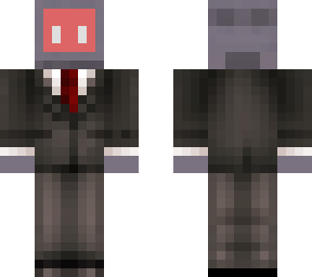 red computer in formal suit | Minecraft Skin