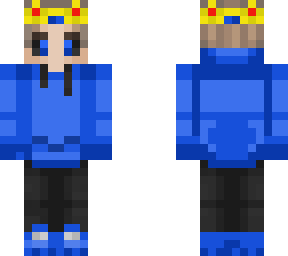 Blue- Purpled Skin -With Crown | Minecraft Skin