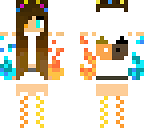 Fire ice girl skin power | Minecraft Skin