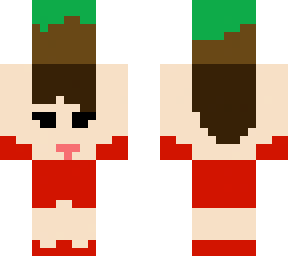 fnf GF holding grass block | Minecraft Skin