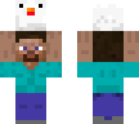 Steve con un pollo en la cabeza | Minecraft Skin