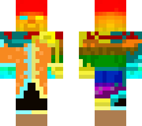 Rainbow Steve (Full Power Boosted) | Minecraft Skin