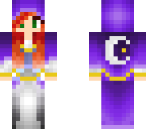 Red Hair Purple Robe Mage | Minecraft Skin