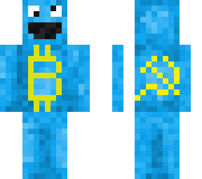 Bitcoin Communist Cookie Monster | Minecraft Skin