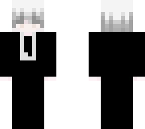 Boy with white hair in suit | Minecraft Skin