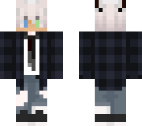 Nonbinary White Hairs Flannel | Minecraft Skin