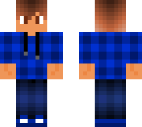Brown haired boy with blue flannel | Minecraft Skin