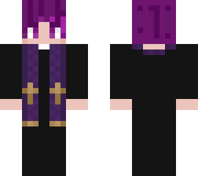 purple hair priest | Minecraft Skin
