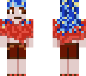 Red Medusa but with blue and lichen hair | Minecraft Skin