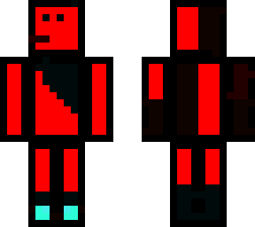 Red and black gamer with black outline | Minecraft Skin
