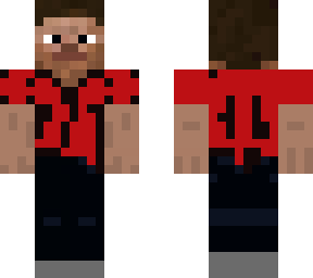Steve w/ Red Shirt and Black Pants | Minecraft Skin