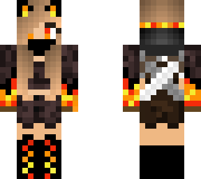 ninja fiery girl cat | Minecraft Skin