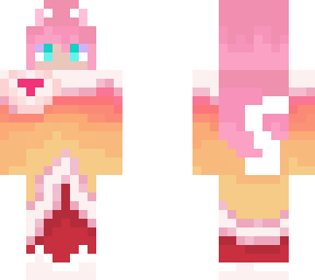 Strawberry Crepe But With Long Hair and a Cat | Minecraft Skin