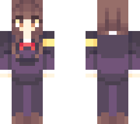 cute aesthetic red miko lino love is war student school | Minecraft Skins