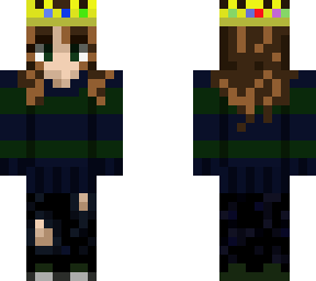 emo girl with crown | Minecraft Skin