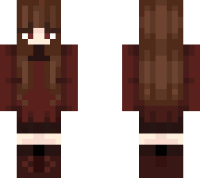 Red Sweater Girl | Minecraft Skin