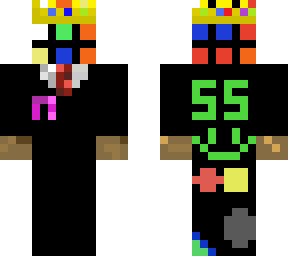 Techno crown and cancer bow on a Rubik's cube, sloth and galexy skind ...