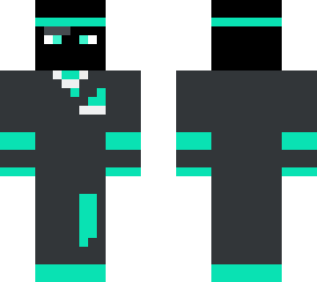 cyan dragon in suit | Minecraft Skin