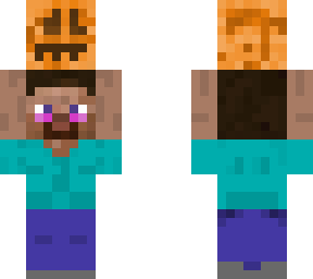 steve holding a pumpkin | Minecraft Skin