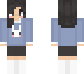 Cute girl with denim jacket | Minecraft Skin