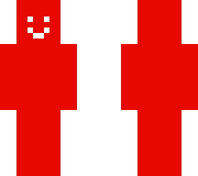 Layered Smiley Face Red/White | Minecraft Skin