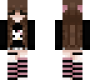 I love hello kitty brown hair | Minecraft Skin