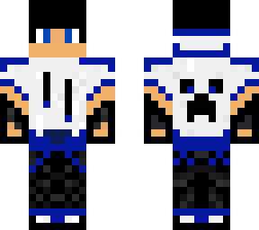 Blue Creeper Tech Hoodie Boy (credit to JWakatak) | Minecraft Skin