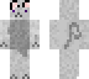 Grey cat with purple eyes | Minecraft Skin