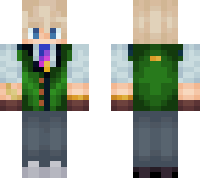 blond guy green vest | Minecraft Skin