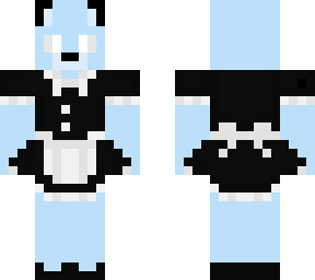 Maid Dress Ghost Fox PNGTuber | Minecraft Skin