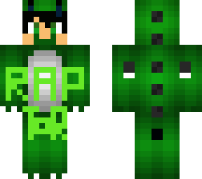 Raptor skin Dinosaur Green Gamer Cute Raptor Dinosaur skin | Minecraft Skin