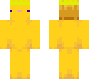 Golden Axolotl with crown | Minecraft Skin