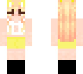 arigameplays x shein (top blanco y falda amarilla corta) | Minecraft Skin