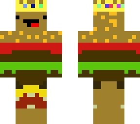 Burger man with technoblades crown | Minecraft Skin
