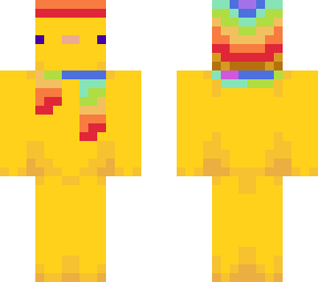 Rainbow axolotl | Minecraft Skin