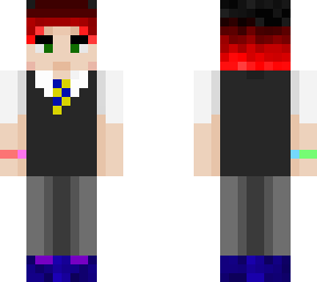 red fading hair with fancy outfit | Minecraft Skin