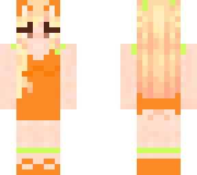 Arigameplays x shein ( vestido naranja con verde y abierto a los lados ...