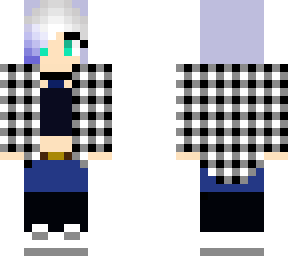 girl with flannelette and denim skirt | Minecraft Skin