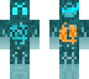 Orange and blue warden | Minecraft Skin