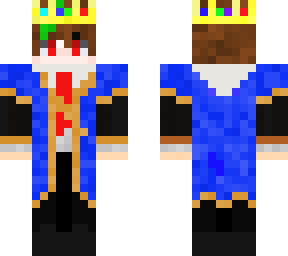Blue Cape King with Crown | Minecraft Skin