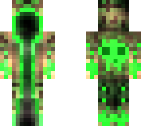 Glowing toxic slime mage with 3-D effects | Minecraft Skin
